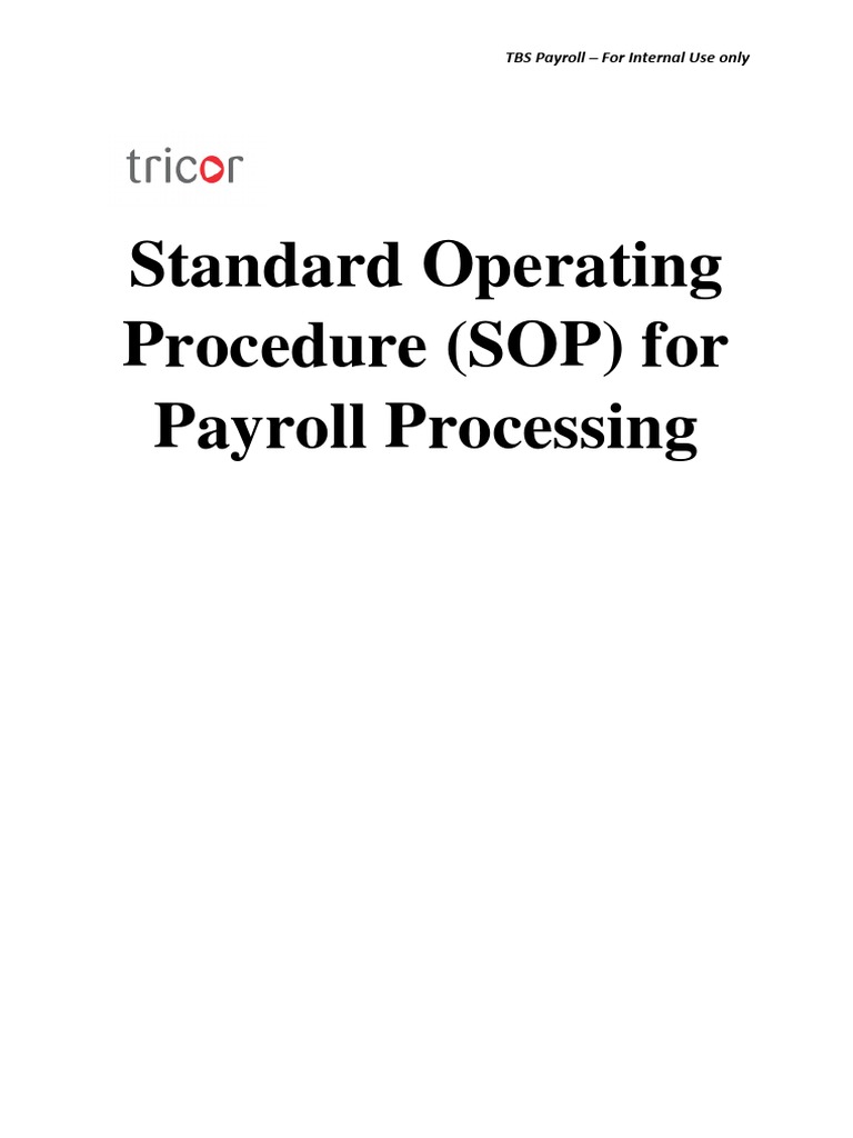 Payroll Processing SOP Overview | PDF | Payroll Tax | Payroll