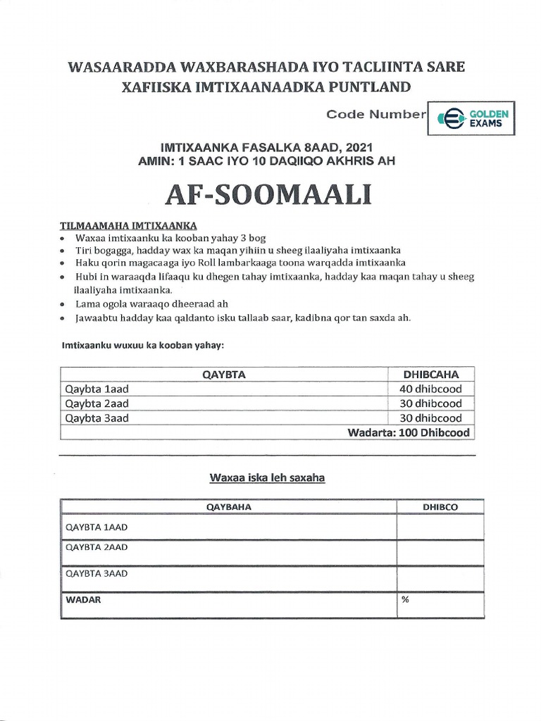 AF-soomaali 2021 0001 1 | PDF