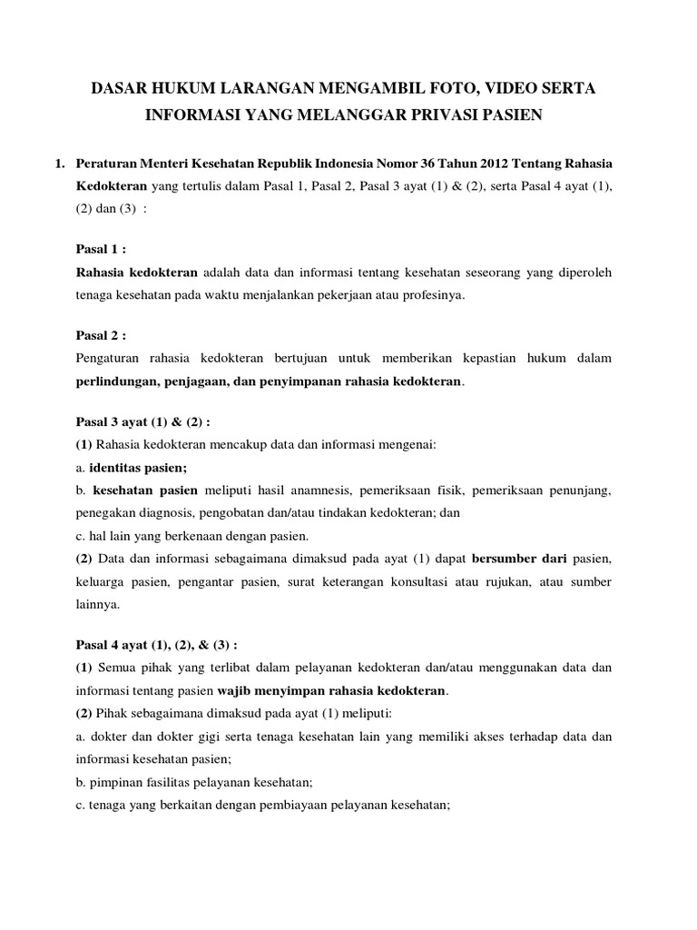 Larangan Pengambilan Data Pasien | PDF | Pengembangan Diri | Kesehatan Holistik