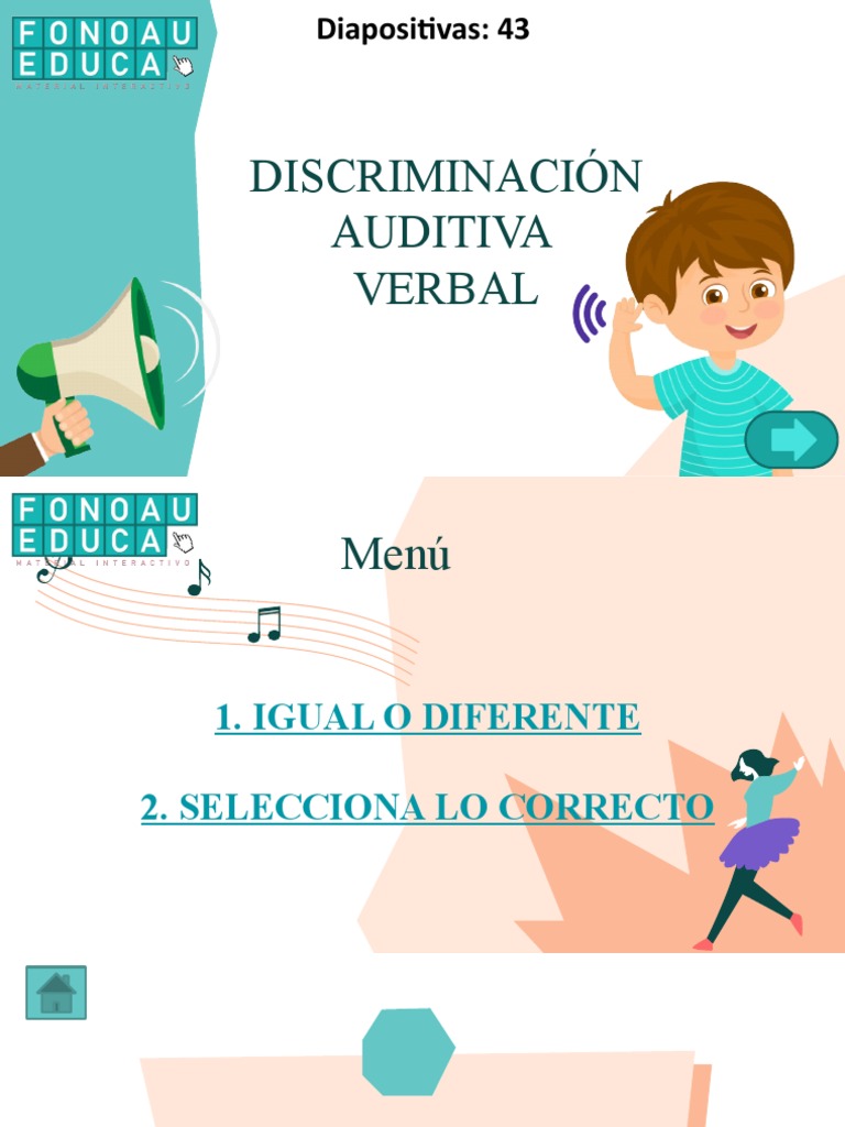 Discriminación auditiva y verbal: Diapositivas interactivas sobre ...