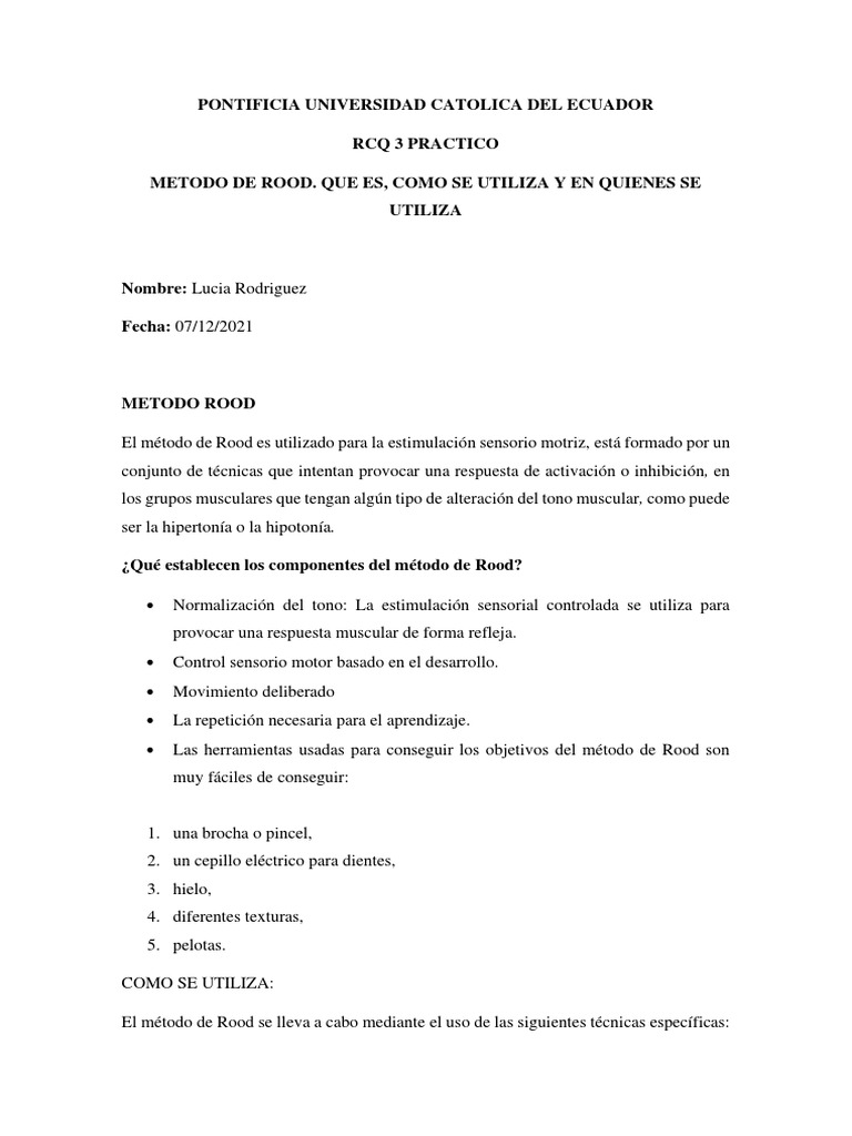 Metodo de Rood | PDF | Músculo esquelético | Terapia física