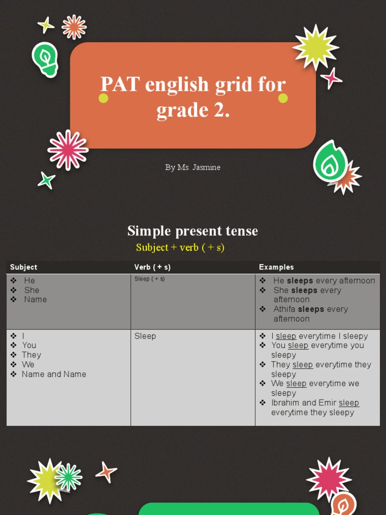 PAT English Grid For Grade 2.: by Ms. Jasmine | PDF | Language ...