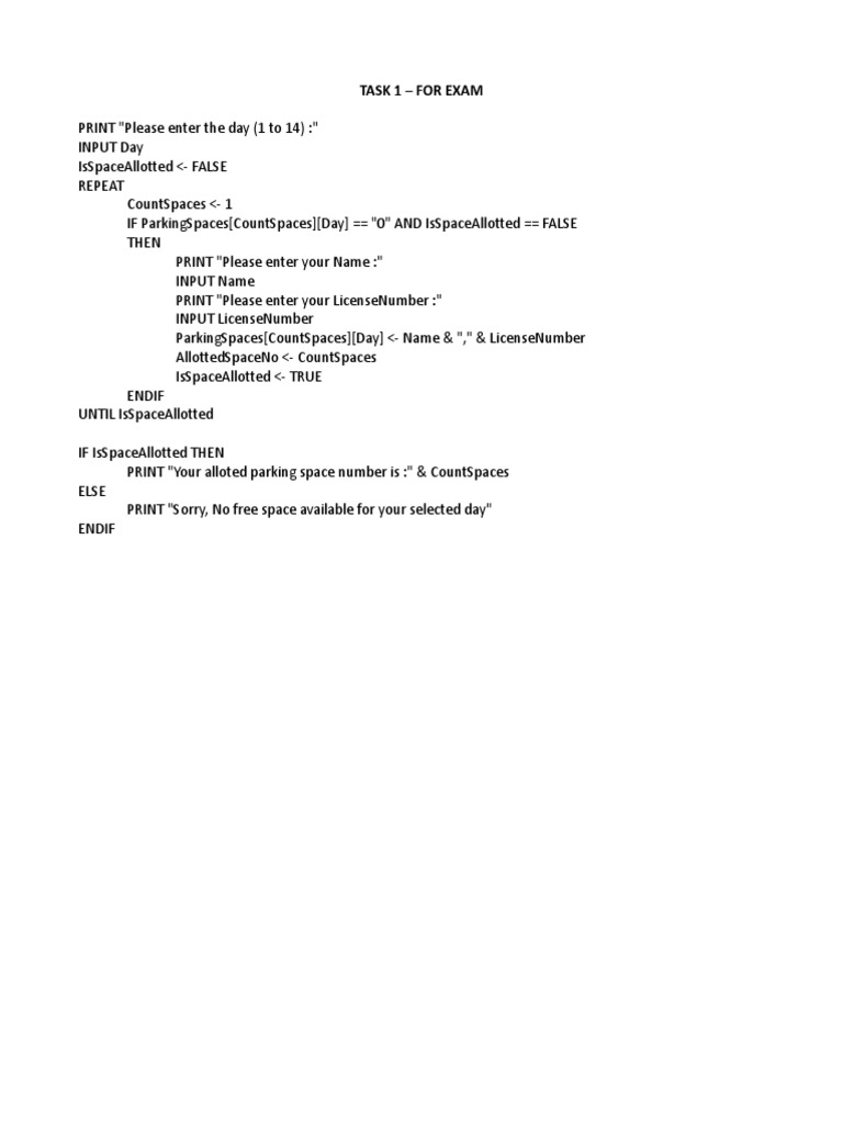 0478 22 Pre 2022 Pseudocode For All Tasks | PDF | Boolean Data Type | String (Computer Science)