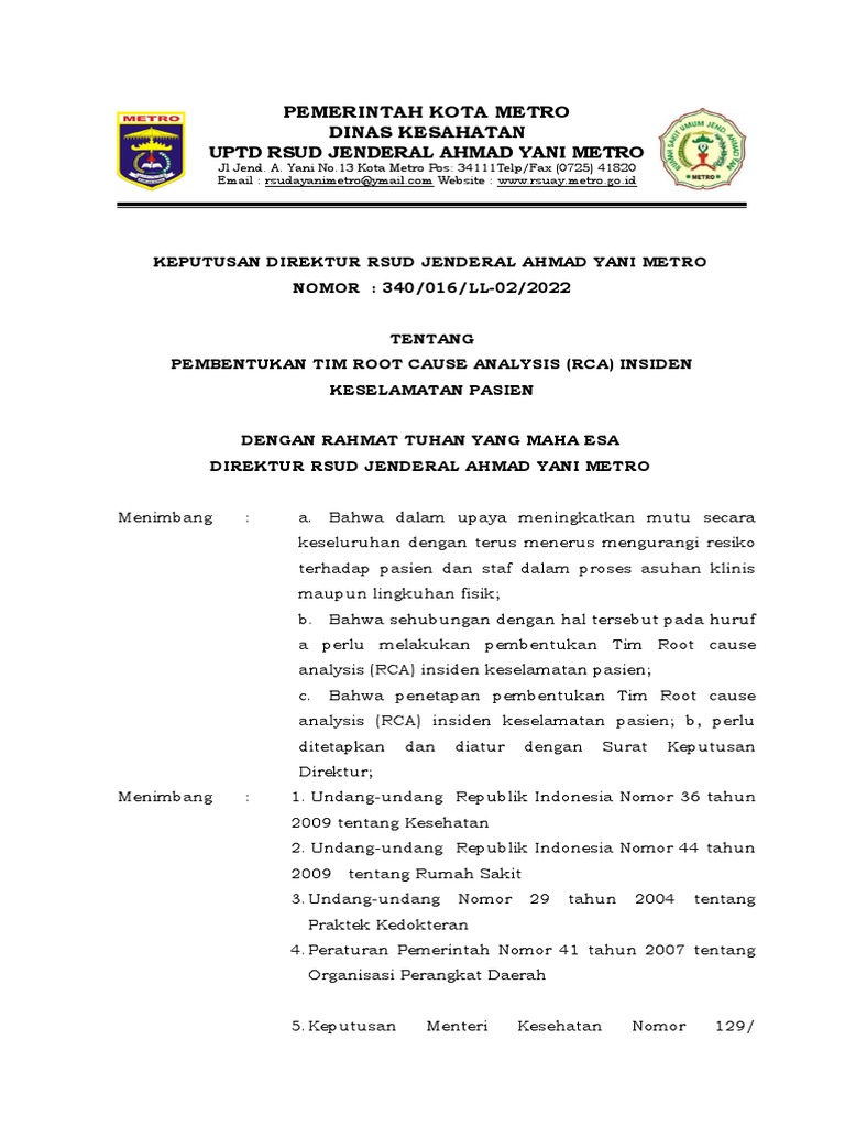 Pembentukan Tim RCA Keselamatan Pasien | PDF