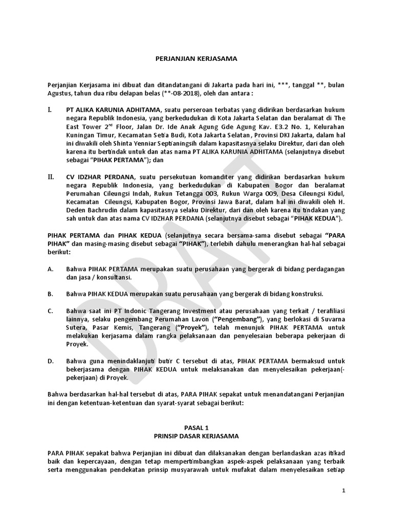 IP - Kerjasama Pembangunan Pagar (1) AKA Dan IP | PDF