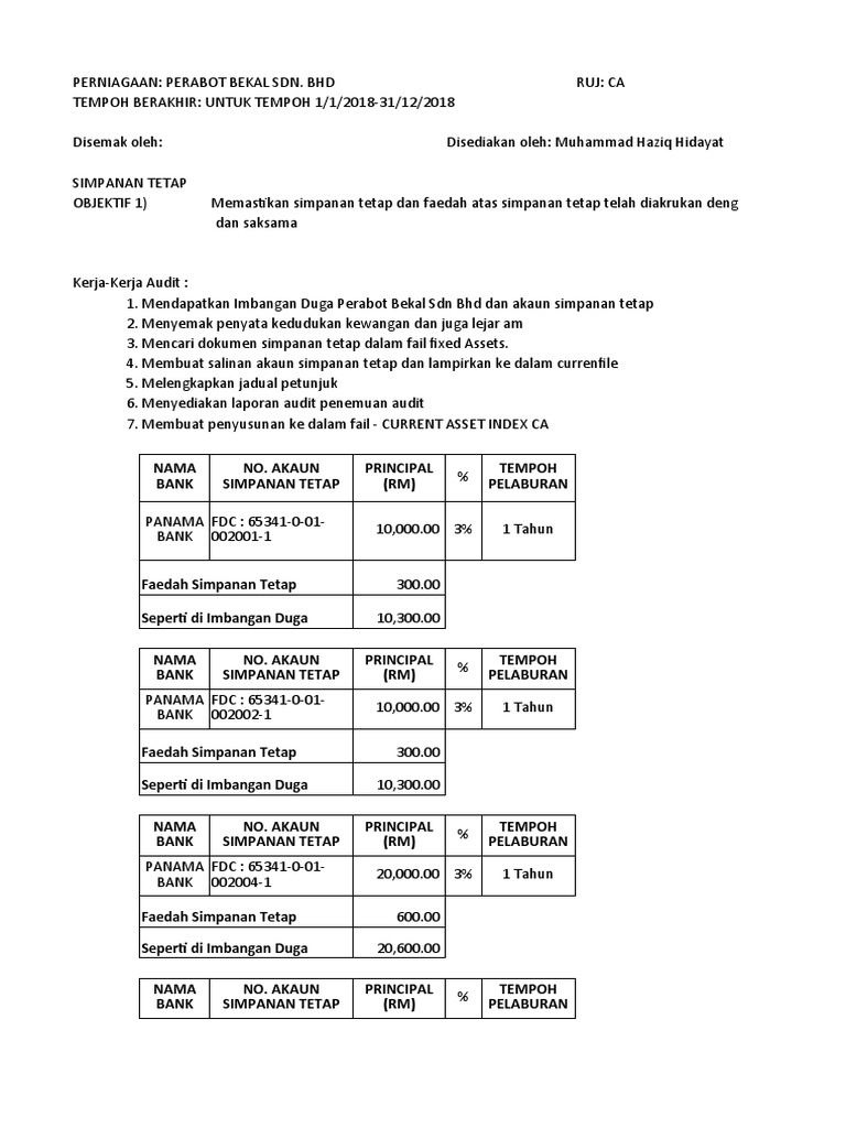Jadual Simpanan Tetap | PDF