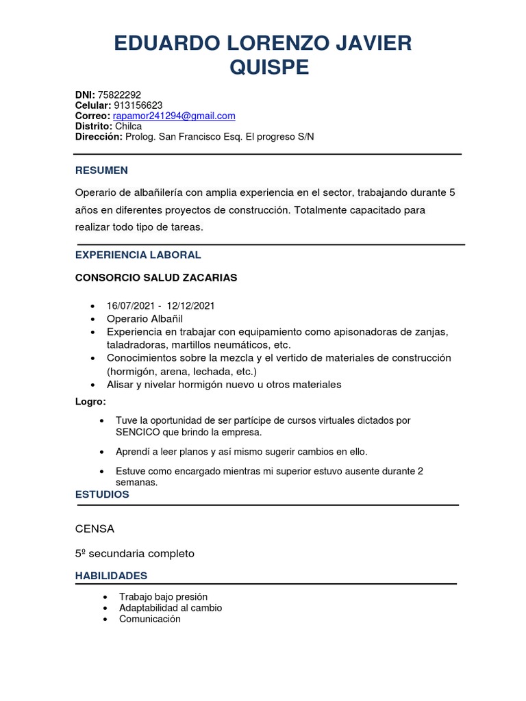 CV Documentado | PDF