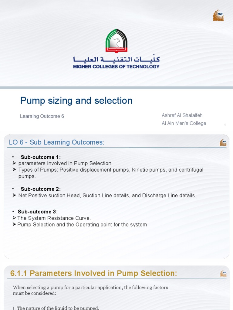 Pump Sizing and Selection | Download Free PDF | Pump | Machines