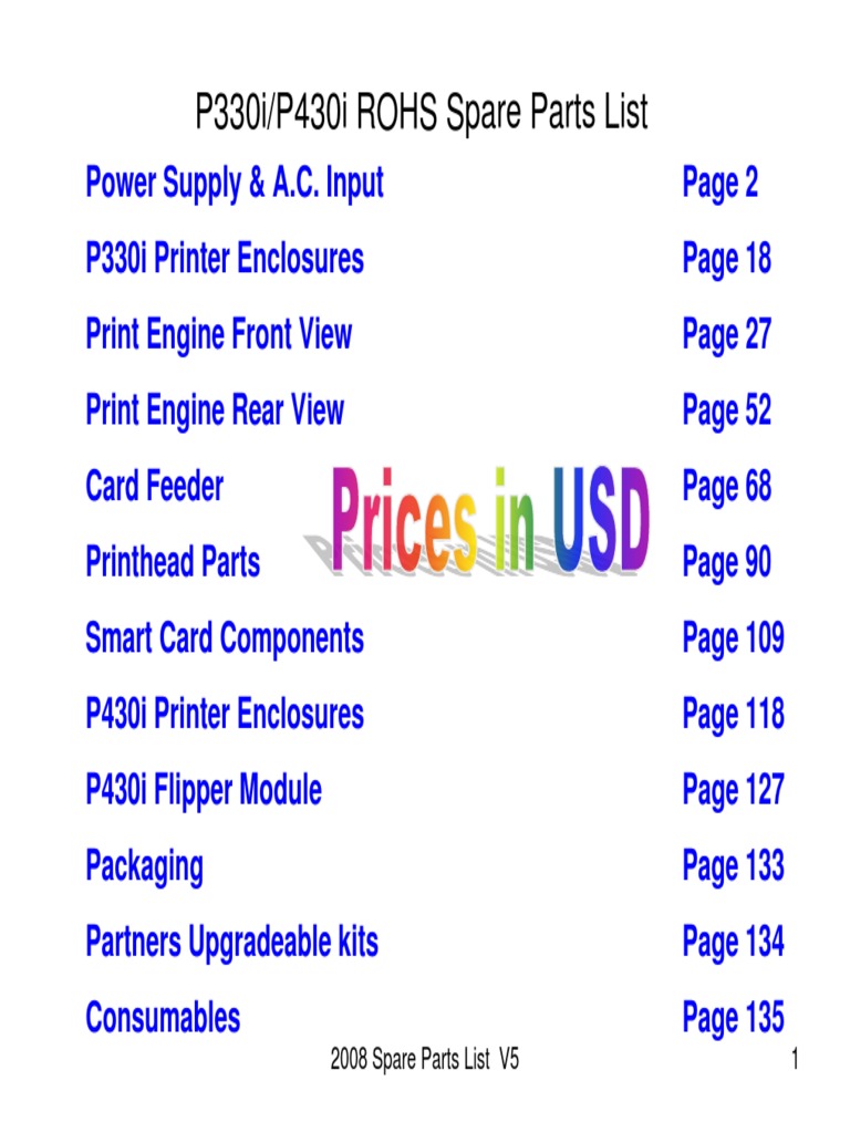 P330i/P430i ROHS Parts List 2008 | PDF | Belt (Mechanical) | Electric Motor