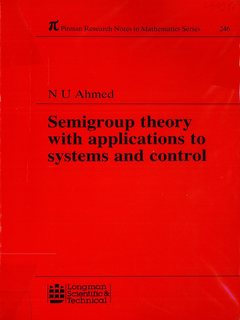 Semigroup Theory With Applica Ns To Systems An o N Tro L | PDF | Differential Equations ...
