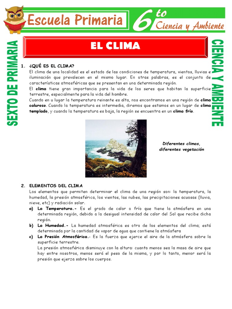 El Clima: Conceptos y Tipos para Niños | PDF | Clima | Herida