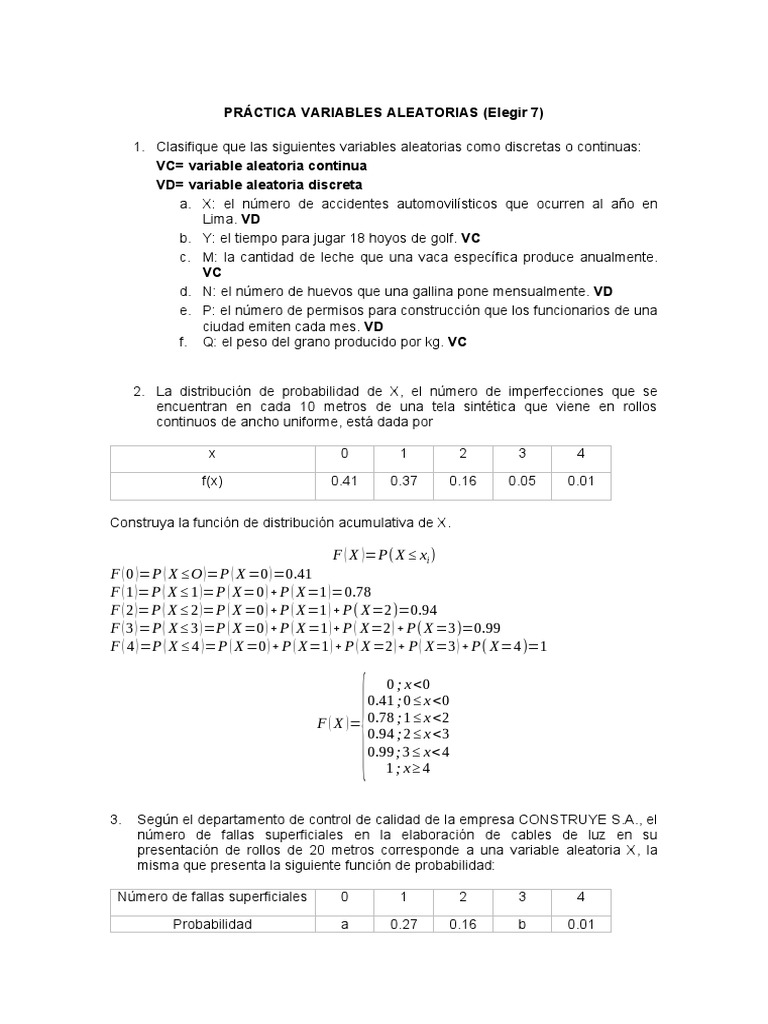 Práctica Variables Aleatorias - Delacruzcastillojose | PDF | Función de densidad de probabilidad ...
