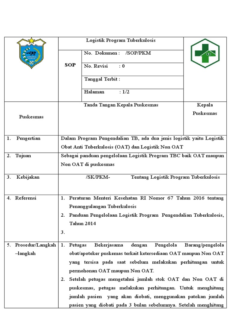 LOGISTIK MANAJEMEN PROGRAM TUBERKULOSIS | PDF