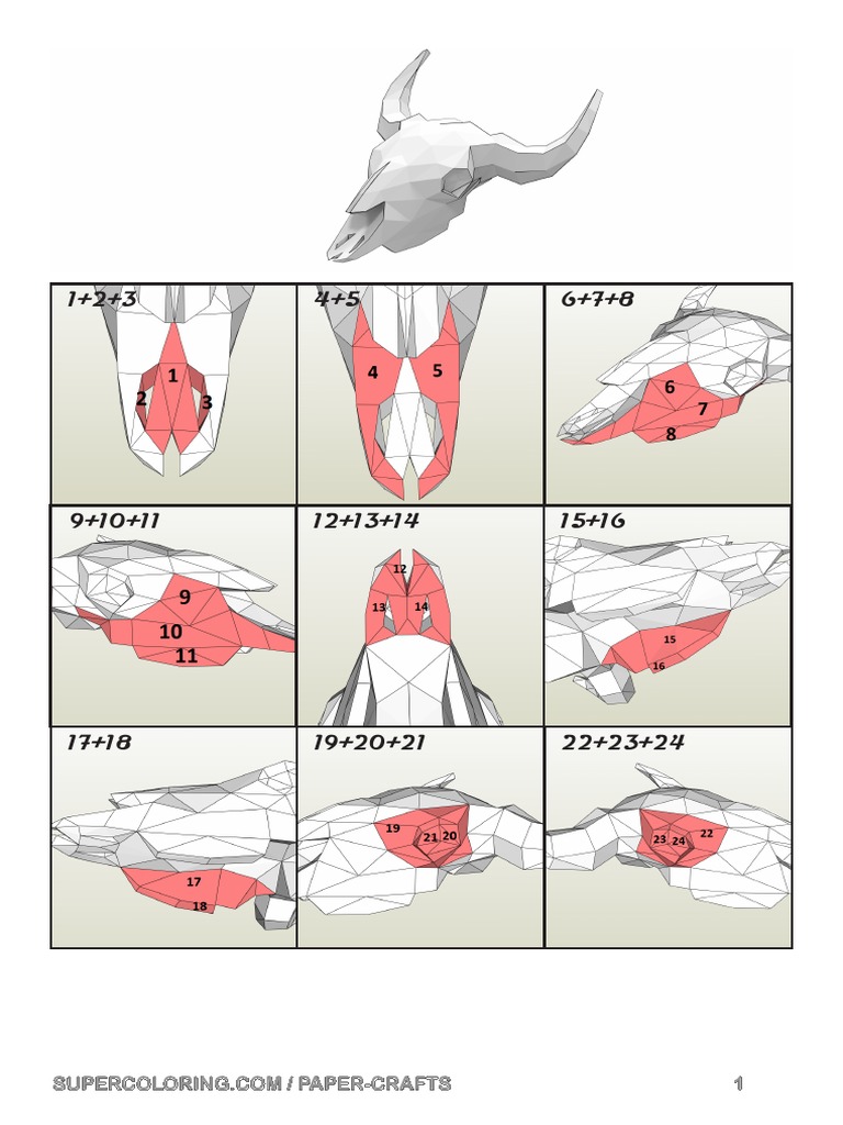 Bison Skull Paper Crafts | PDF