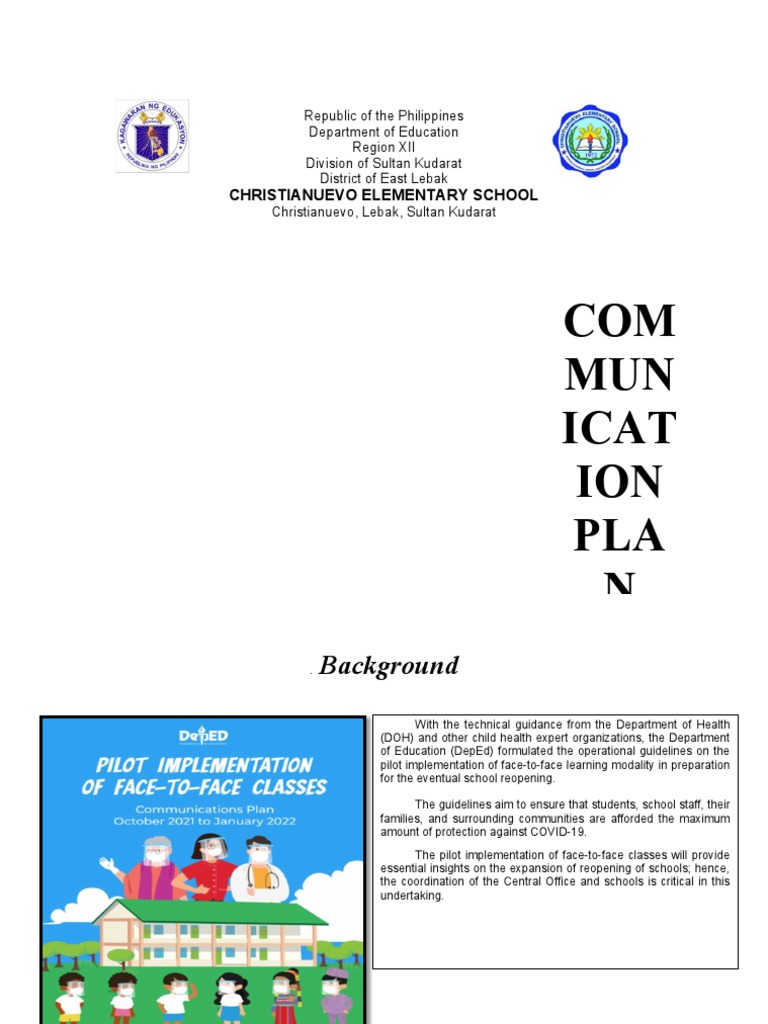 Communication Plan Final | PDF | Infection | Learning
