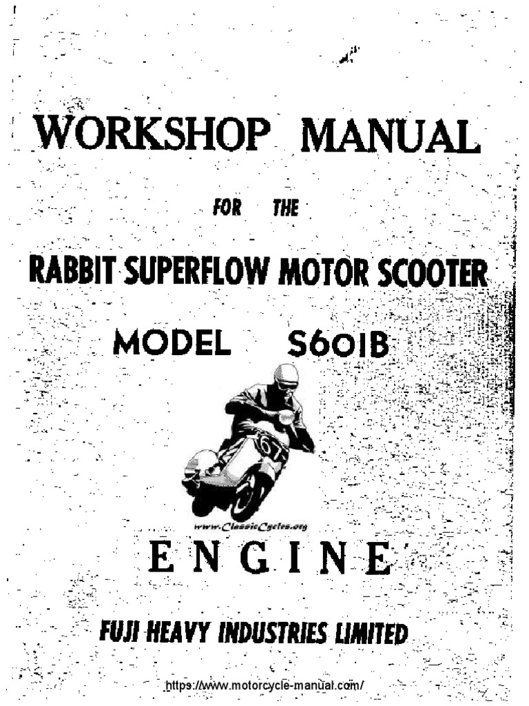 Fuji S601 Rabbit Superflow Scooter Engine Service Repair Manual | PDF ...