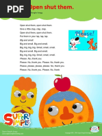 Open Close Song Activity Guide | PDF | Songs
