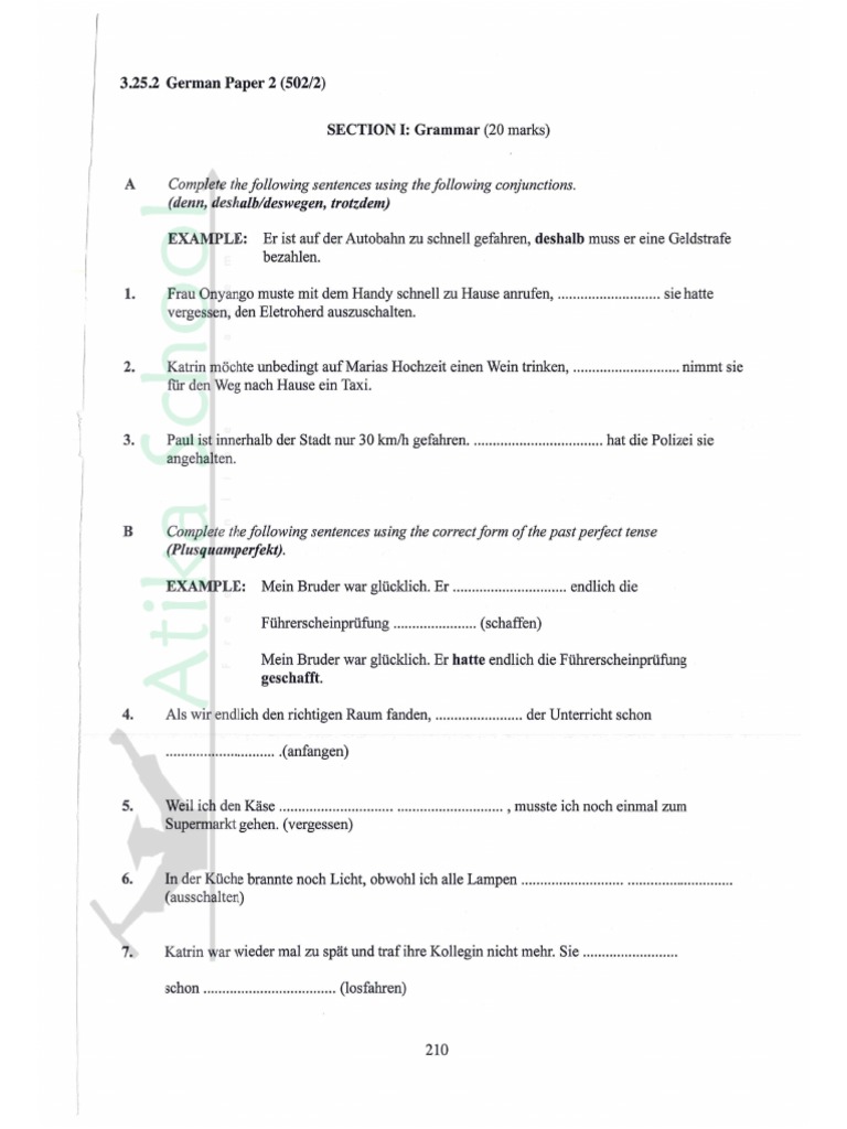 Kcse Past Papers 2018 - German pp2 | PDF