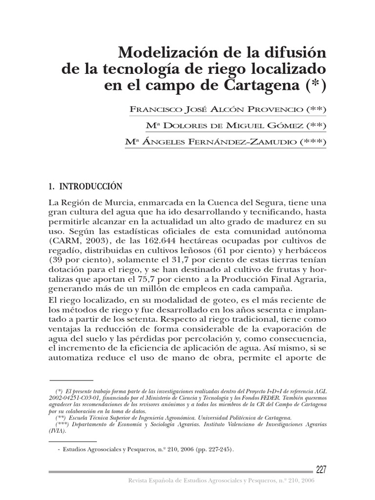 Modelos de Difusión - 5 | PDF | Riego | Ecuaciones