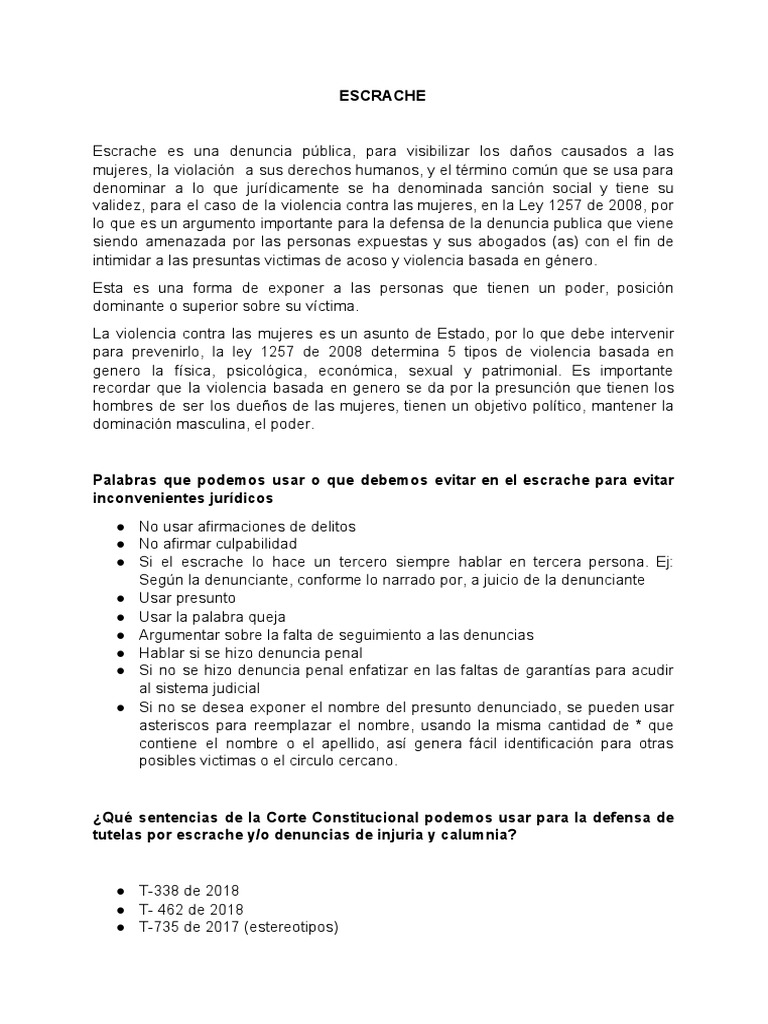 Escrache | PDF | La violencia contra las mujeres | Victimologia