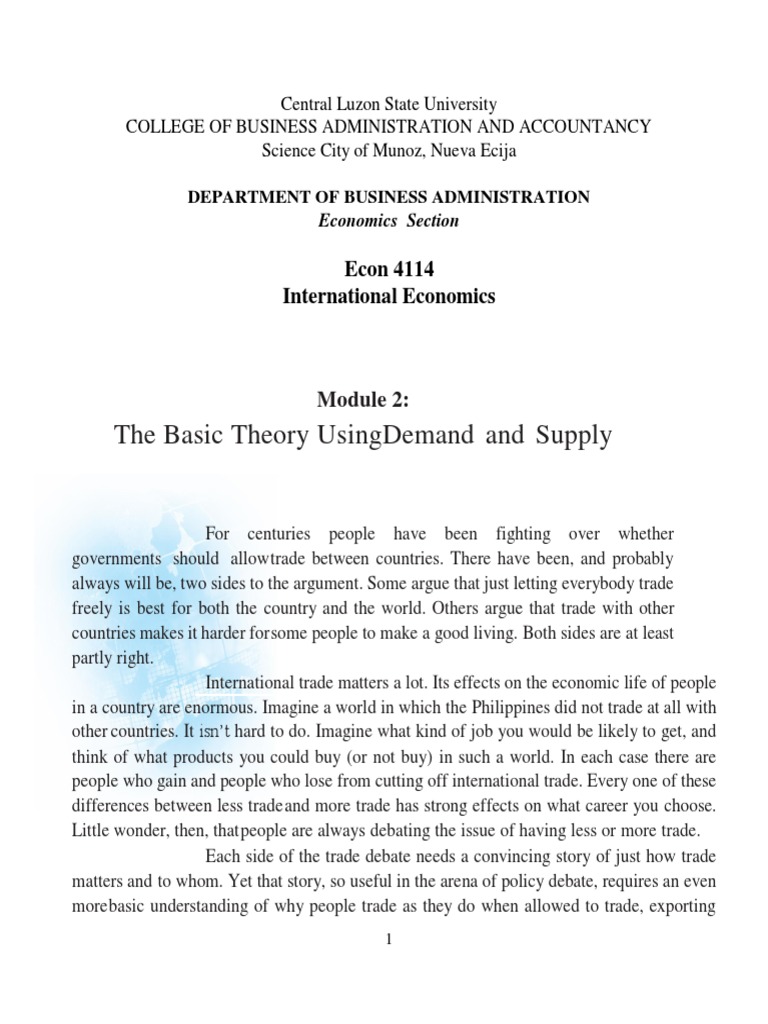 Module 2 - The Basic Theory Using Demand and Supply | Download Free PDF | Economic Surplus ...