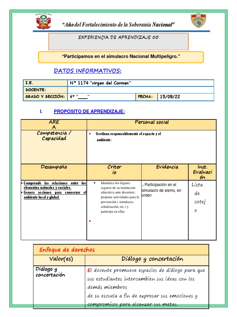Sesion Simulacro DE SISMO - Agosto | PDF | Simulación Sesion Simulacro DE SISMO - Agosto | PDF | Simulación