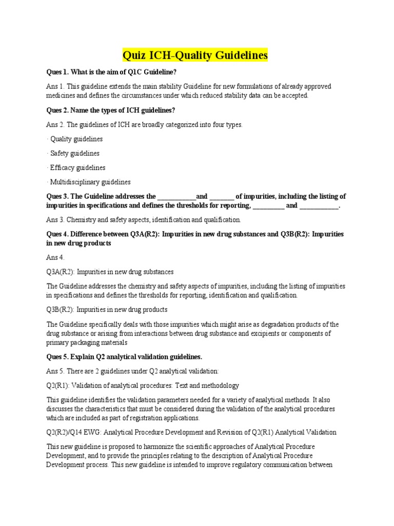 ICH Quality Guidelines - Anurag | PDF | Risk Management | Medicine