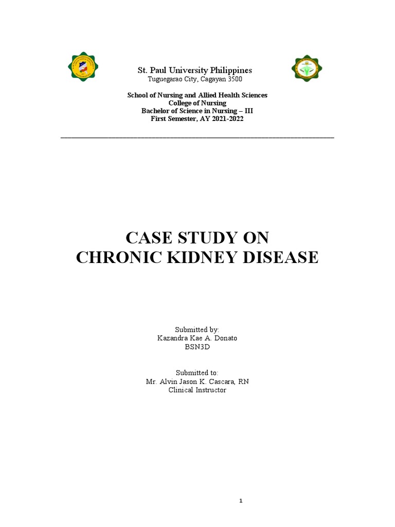 Chronic Kidney Disease Case Study | PDF | Anatomical Terms Of Motion ...