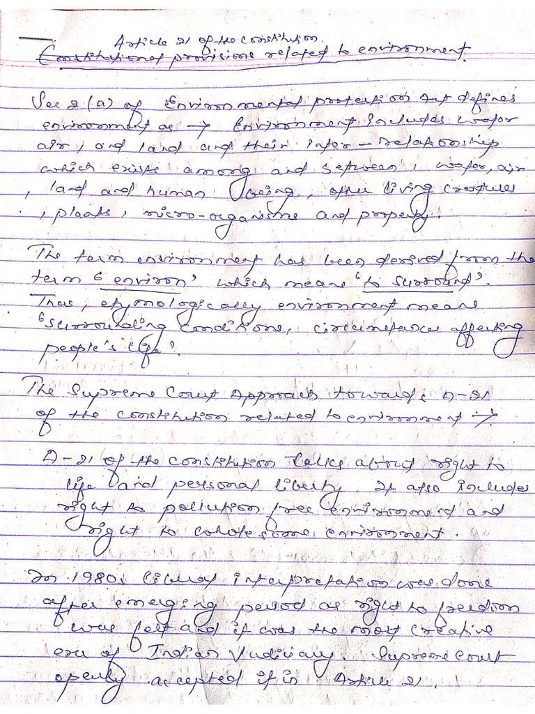 Article 21 and Environment | PDF