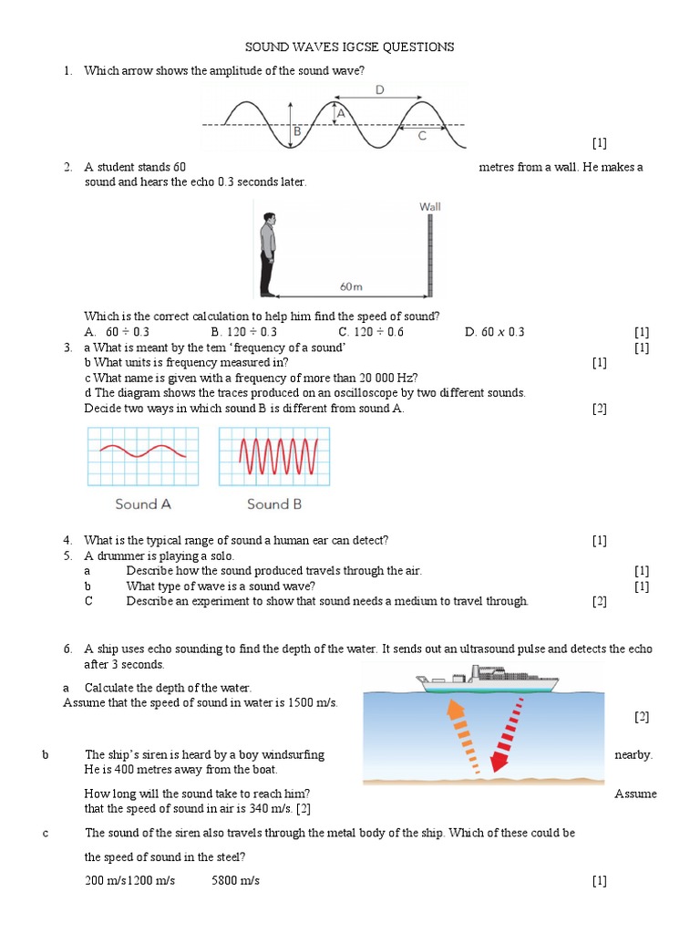 Sound Waves IGCSE Questions | PDF | Sound | Qualia