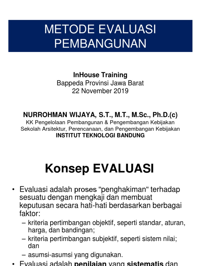 Evaluasi Pembangunan Bappeda Jabar | PDF