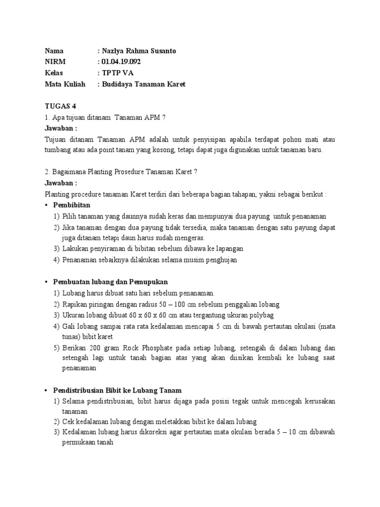 Panduan Penanaman Karet dan APM | PDF | Teknologi & Rekayasa