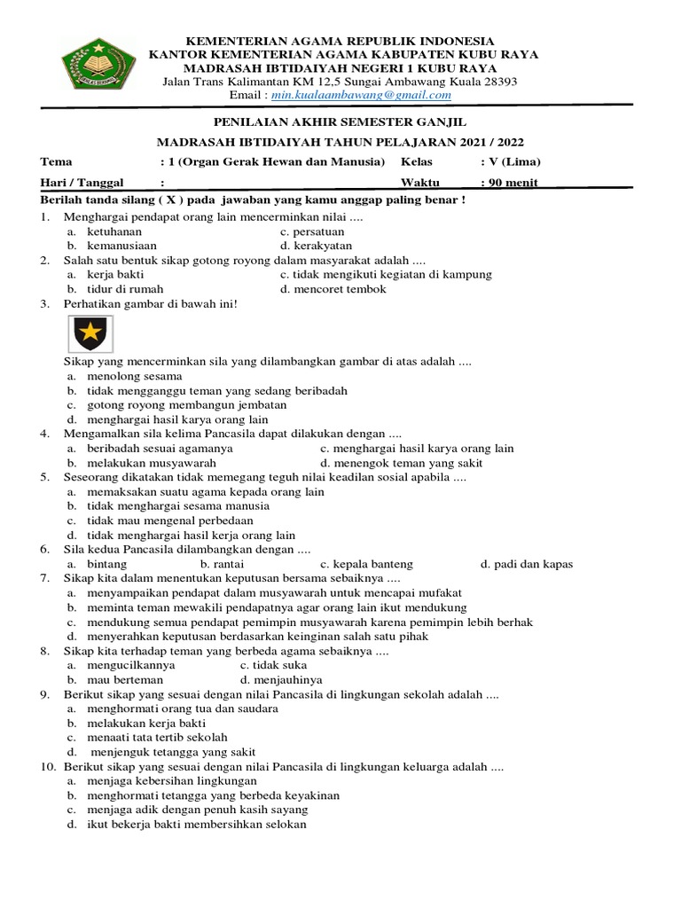 Pas Tema 12345 TP 2021 Kelas 5 | PDF