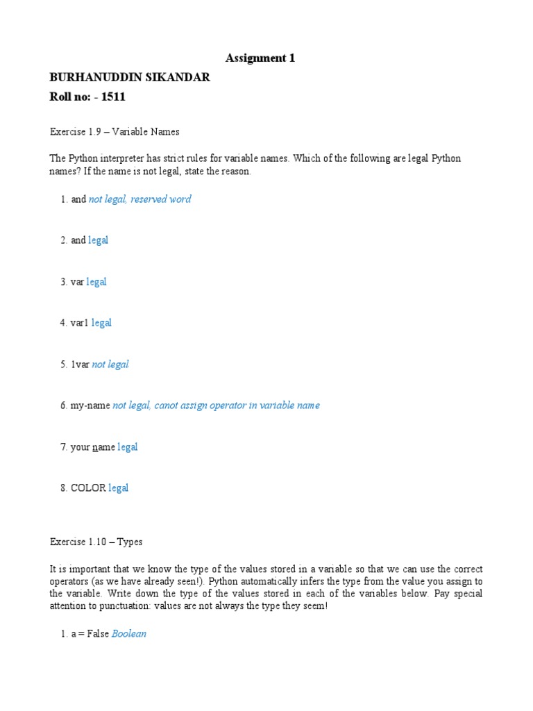Assignment 1 Burhanuddin Sikandar Roll No: - 1511: Not Legal, Reserved ... Assignment 1 Burhanuddin Sikandar Roll No: - 1511: Not Legal, Reserved ...