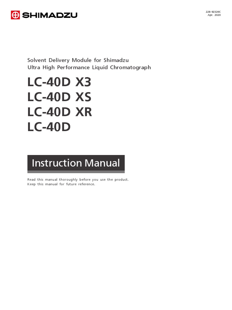 LC-40D X3 LC-40D XS LC-40D XR LC-40D: Instruction Manual | PDF | Pump ...