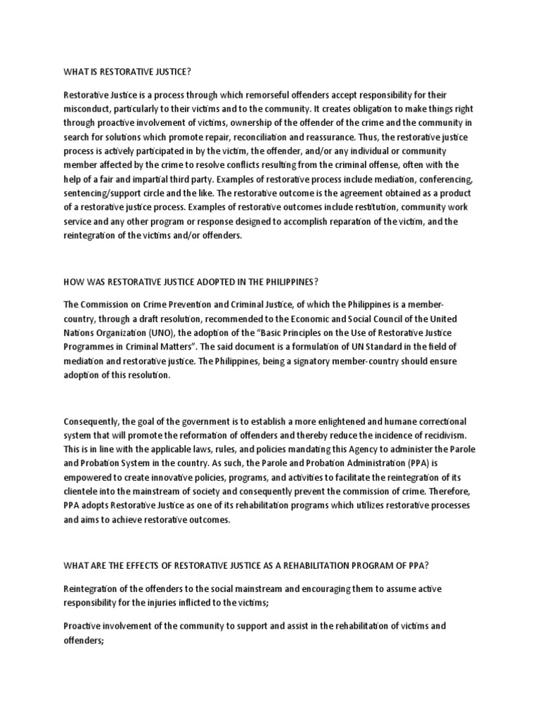 What Is Restorative Justice | PDF | Restorative Justice | Criminal Law