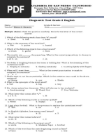 Grade 2 Mathematics Test | PDF | Division (Mathematics) | Elementary ...