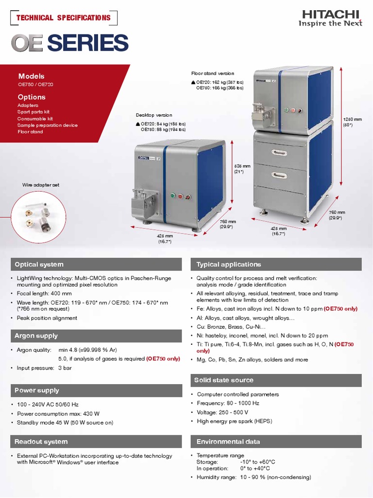 Hitachi OES | PDF | Titanium | Power Supply
