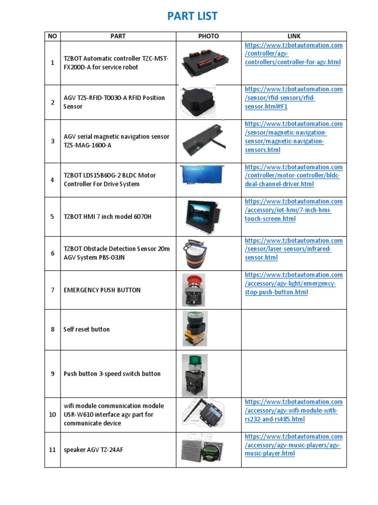 Part List | PDF | Automation | Computer Engineering