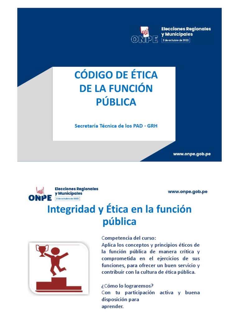 Código De ética En La Función Pública Pdf Estado Política
