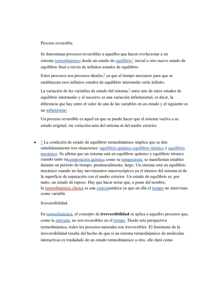 Proceso Reversible - Termo | PDF | Entropía | Termodinámica