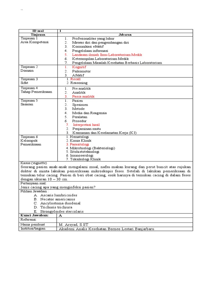 Reg 1 D3 Set1 Parasit | PDF