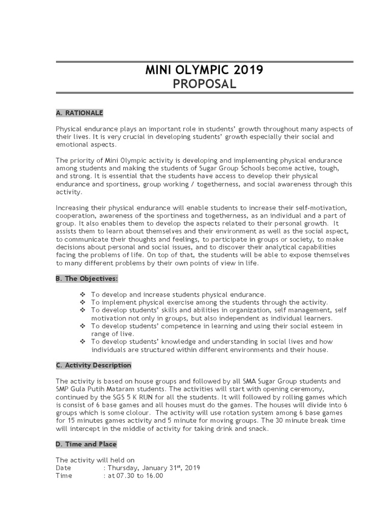 DRAFT Mini Olympic 20019 | PDF | Learning | Awareness