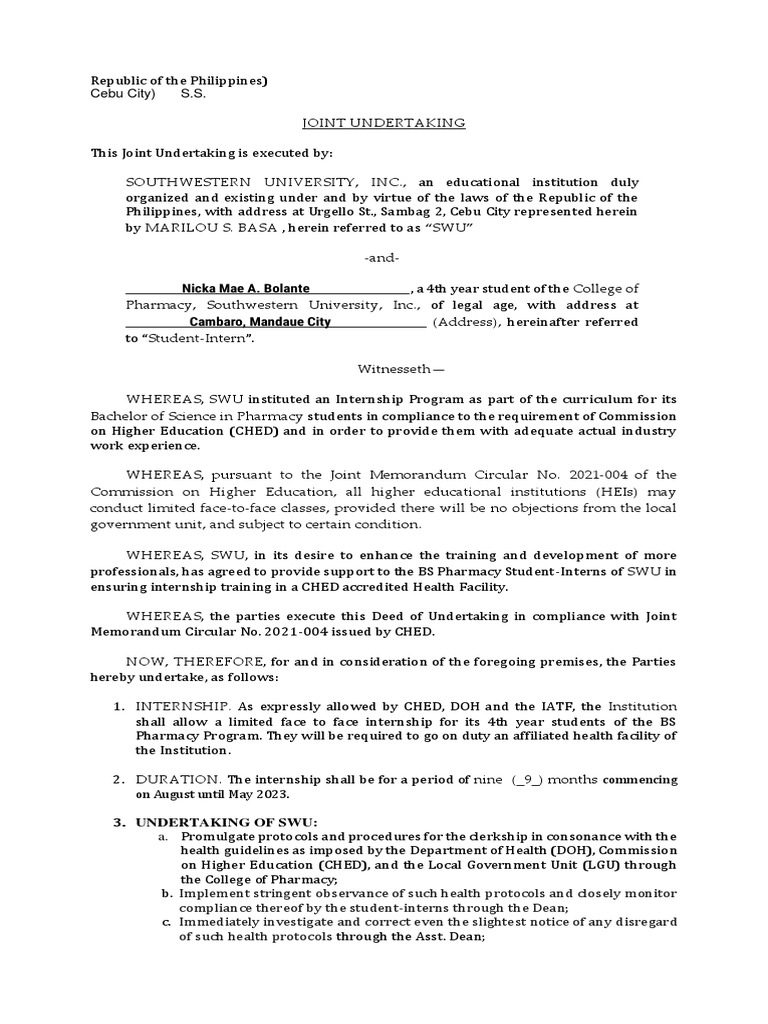 Cambaro, Mandaue City: Nicka Mae A. Bolante | PDF | Health Care | Infection