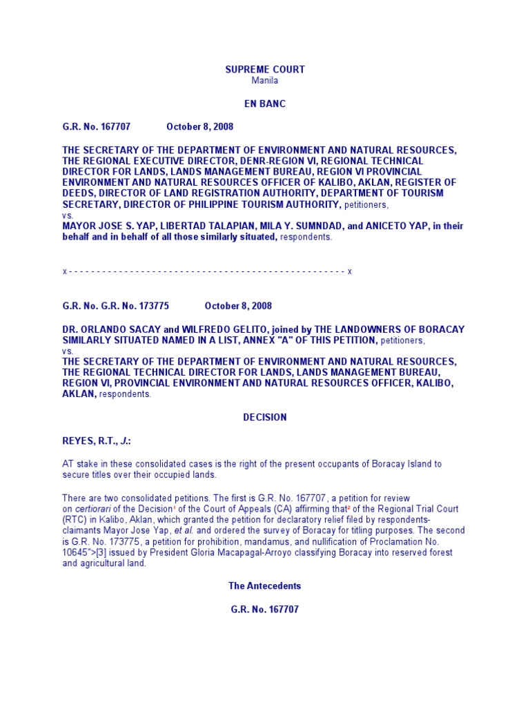 Whether Boracay Is Forest Land | PDF | Government | Common Law
