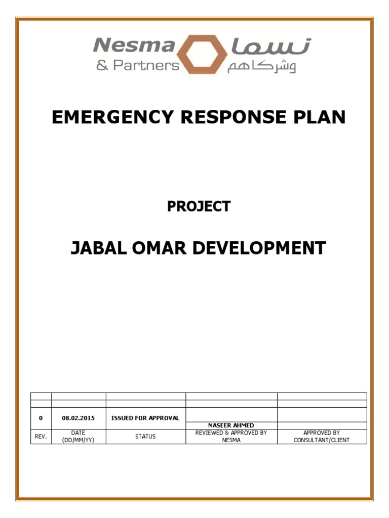 Jabal Omar Emergency Response Plan | PDF | Flood | Tropical Cyclones