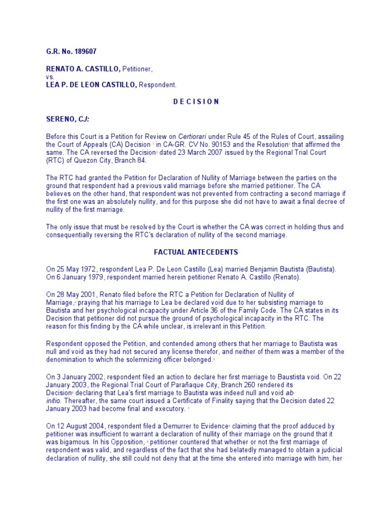 Whether The CA Was Correct in Holding Thus and Consequentially ...