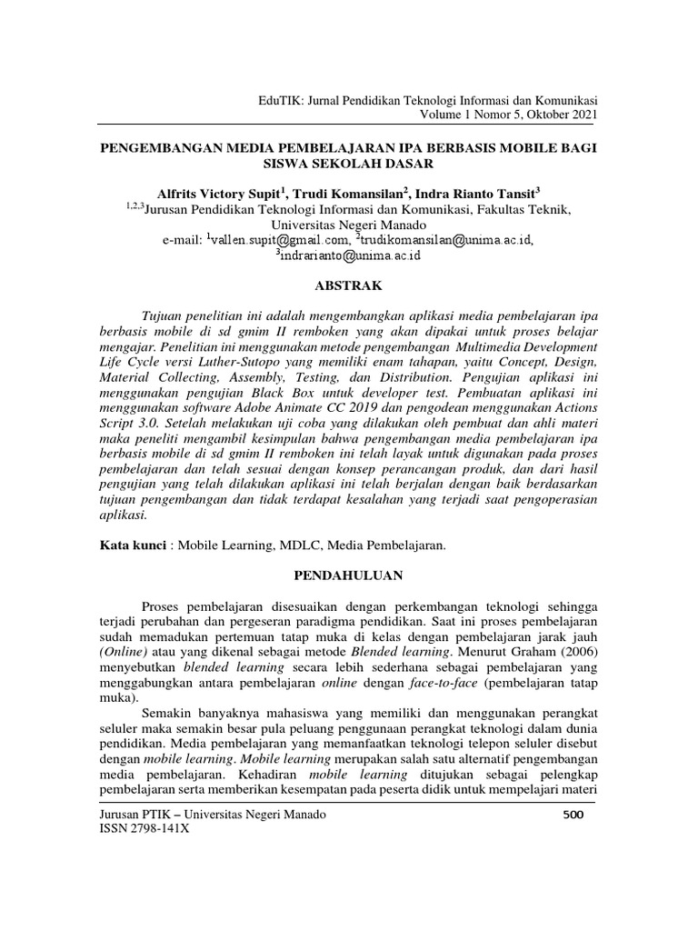 Aplikasi Mobile Learning IPA SD | PDF
