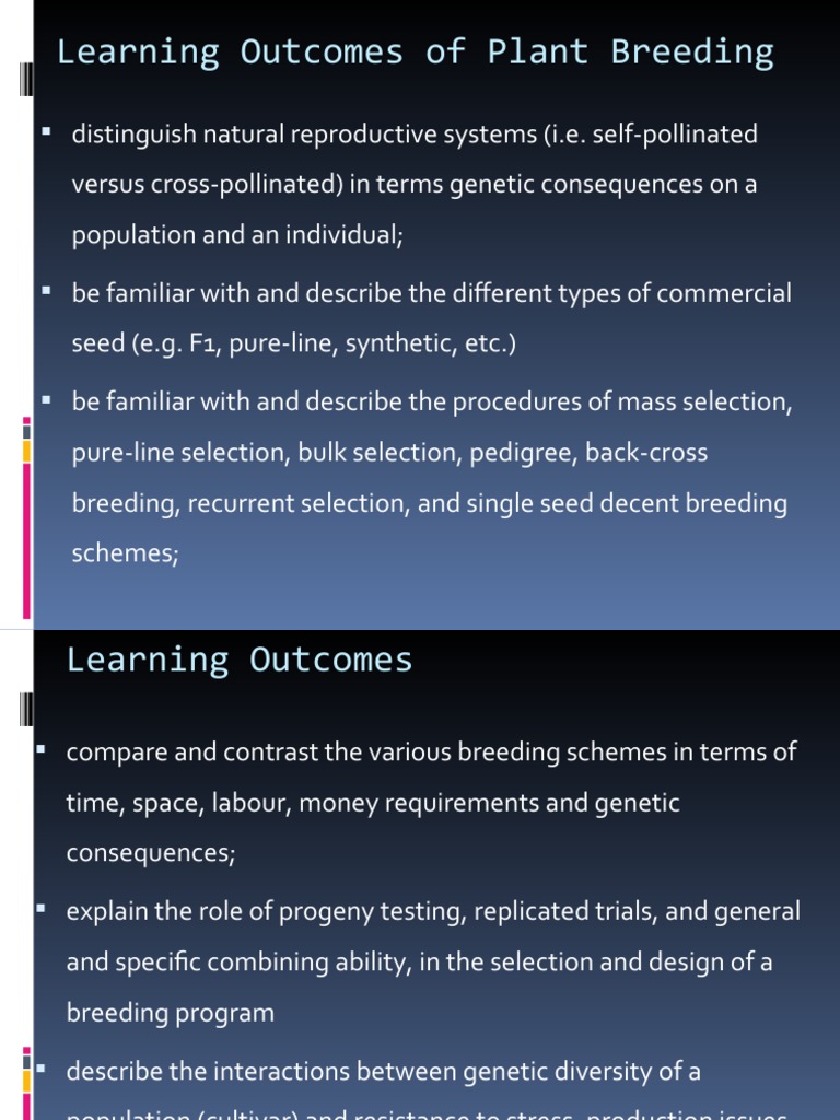 Learning Outcomes of Plant Breeding | PDF