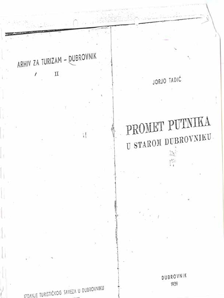 Jorjo Tadić Promet Putnika U Starom Dubrovniku | PDF